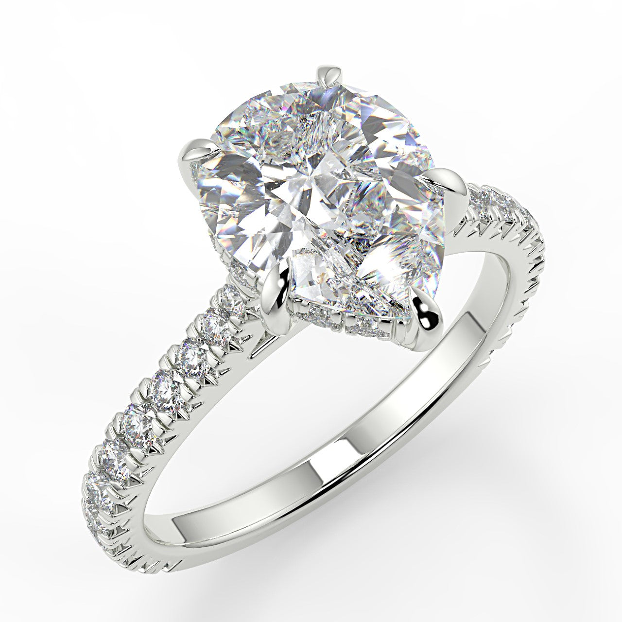 Pear Cut Lab Created Diamond Engagement Rings – Livia Diamonds