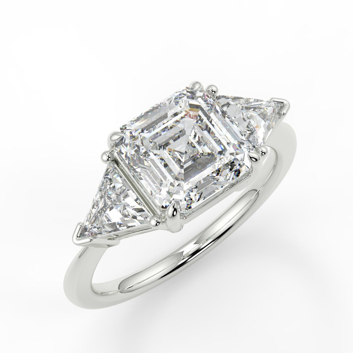 Asscher Cut Lab Created Diamond Engagement Rings – Livia Diamonds