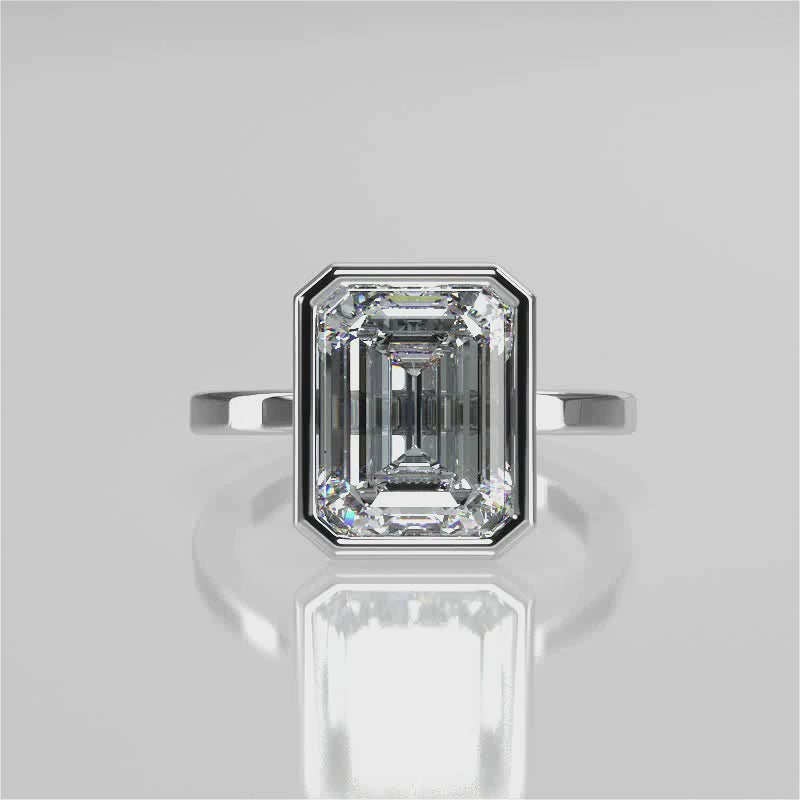 Emerald Cut Lab Created Diamond Engagement Rings – Livia Diamonds