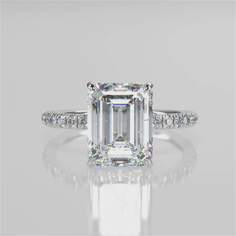 Emerald Cut Moissanite Engagement Rings Toronto | Livia Diamonds