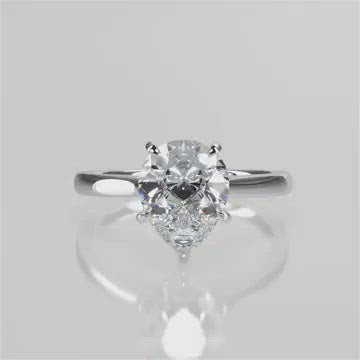 Pear Moissanite Engagement Rings | Livia Diamonds